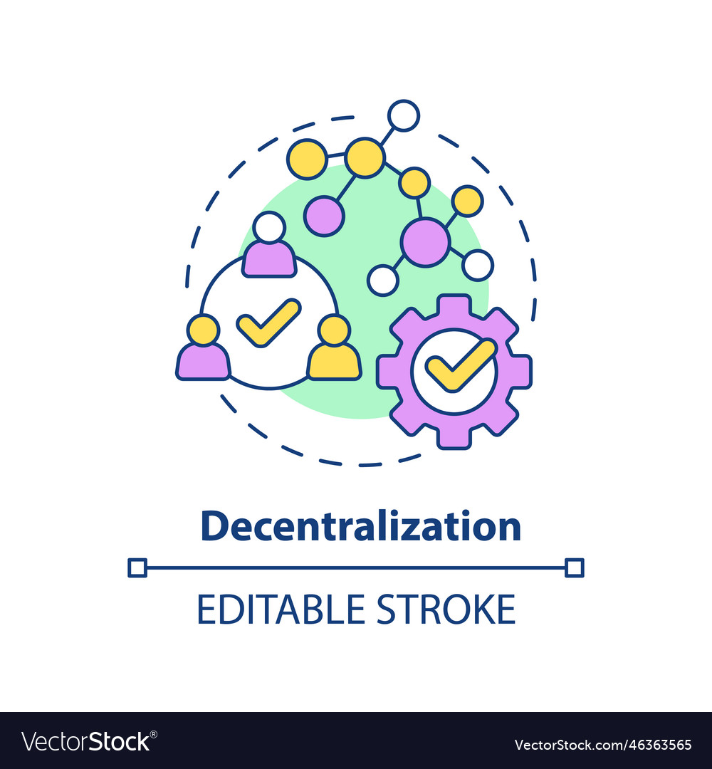 Decentralization concept icon Royalty Free Vector Image Decentralization concept icon Royalty Free Vector Image