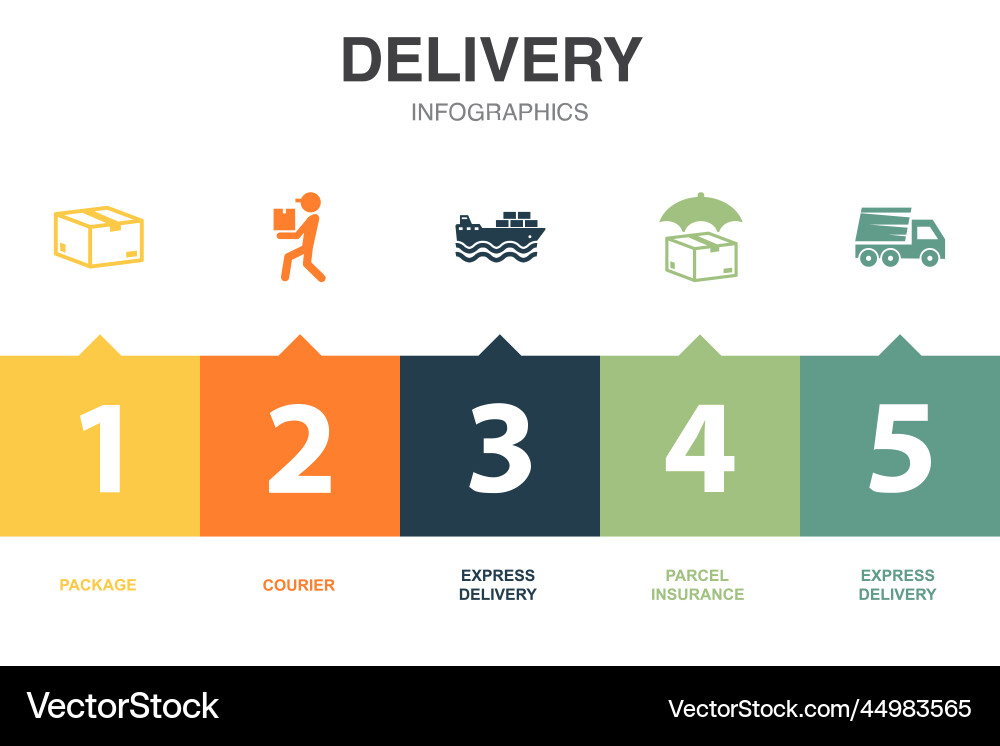 Delivery icons infographic design template Vector Image