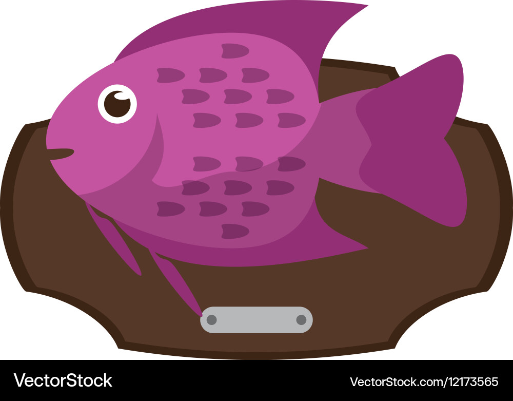 Fish animal cartoon over table design Royalty Free Vector