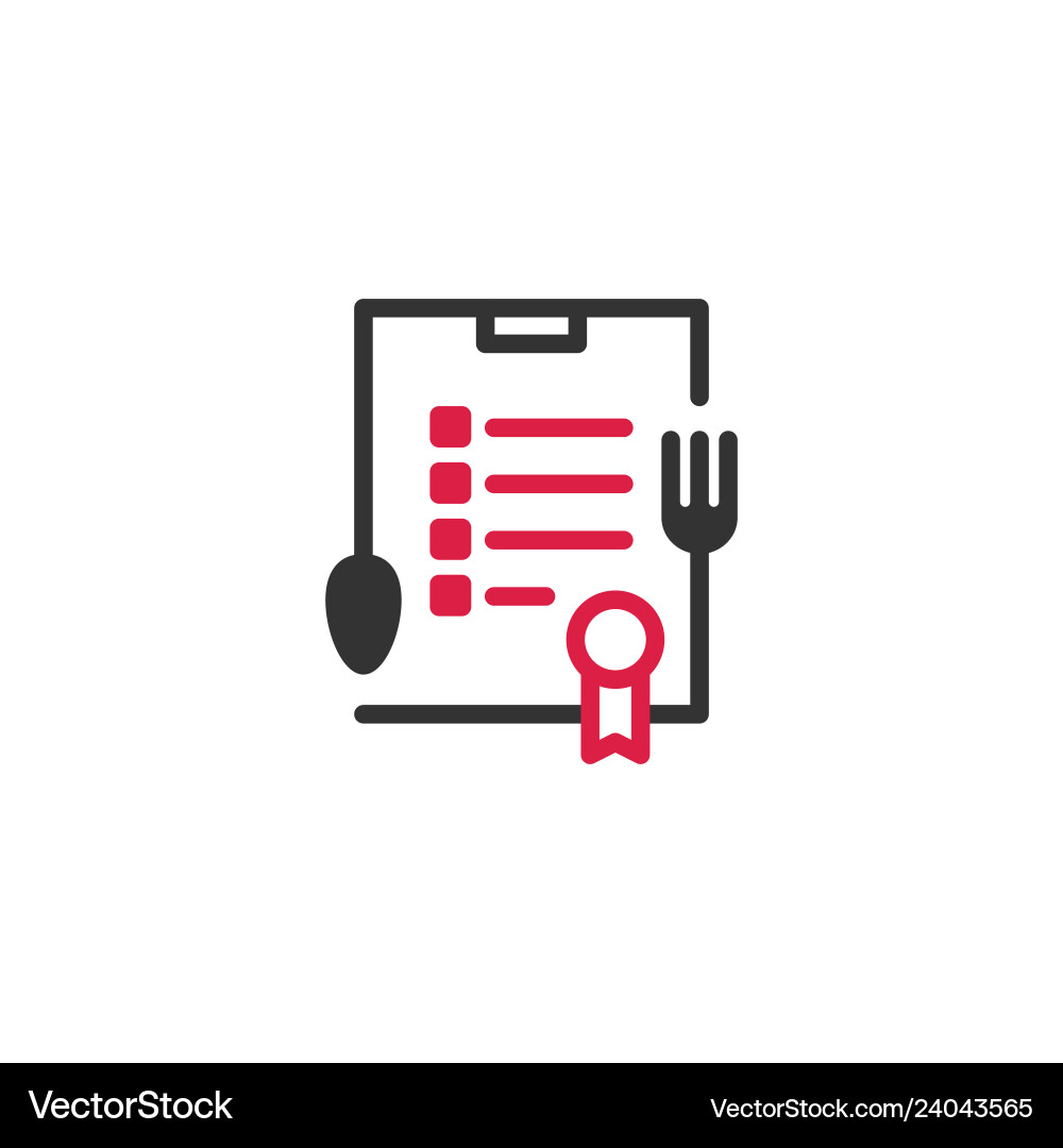 Food certificate certified logo icon Royalty Free Vector