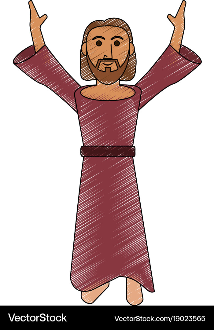 Jesuschrist cute cartoon Royalty Free Vector Image