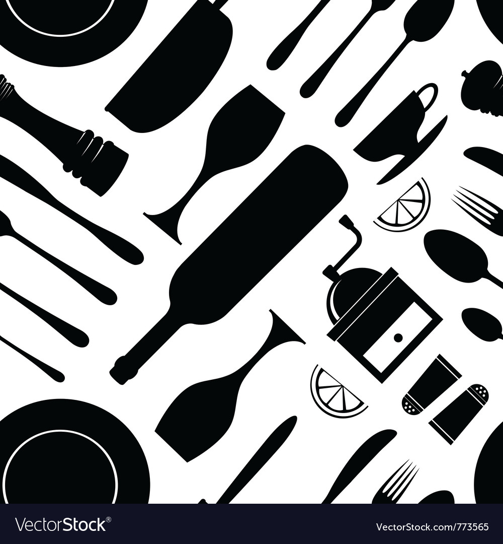 Kitchen seamless pattern Royalty Free Vector Image