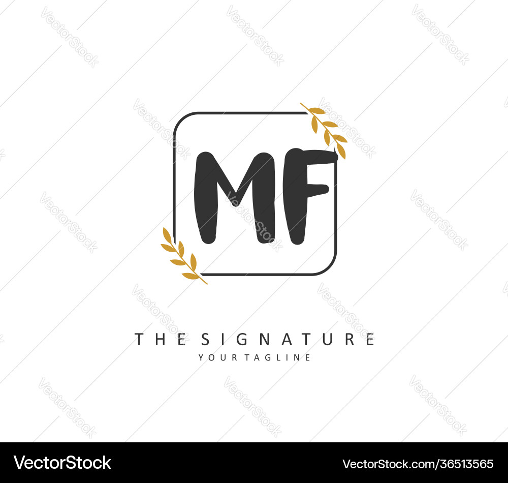 Mf initial letter handwriting and signature logo Vector Image