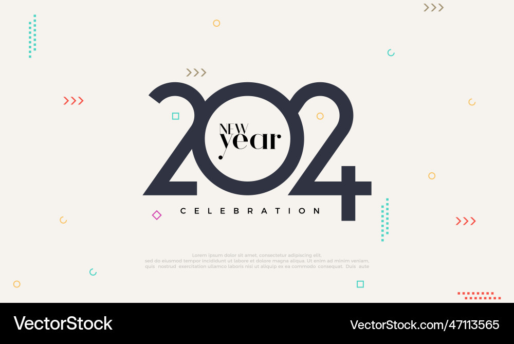 Number 2024 logo design for celebration Royalty Free Vector