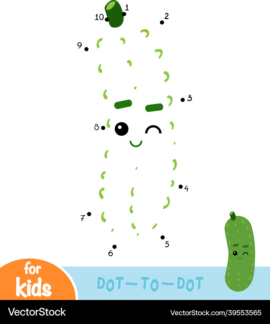 Numbers game education for children cucumber Vector Image