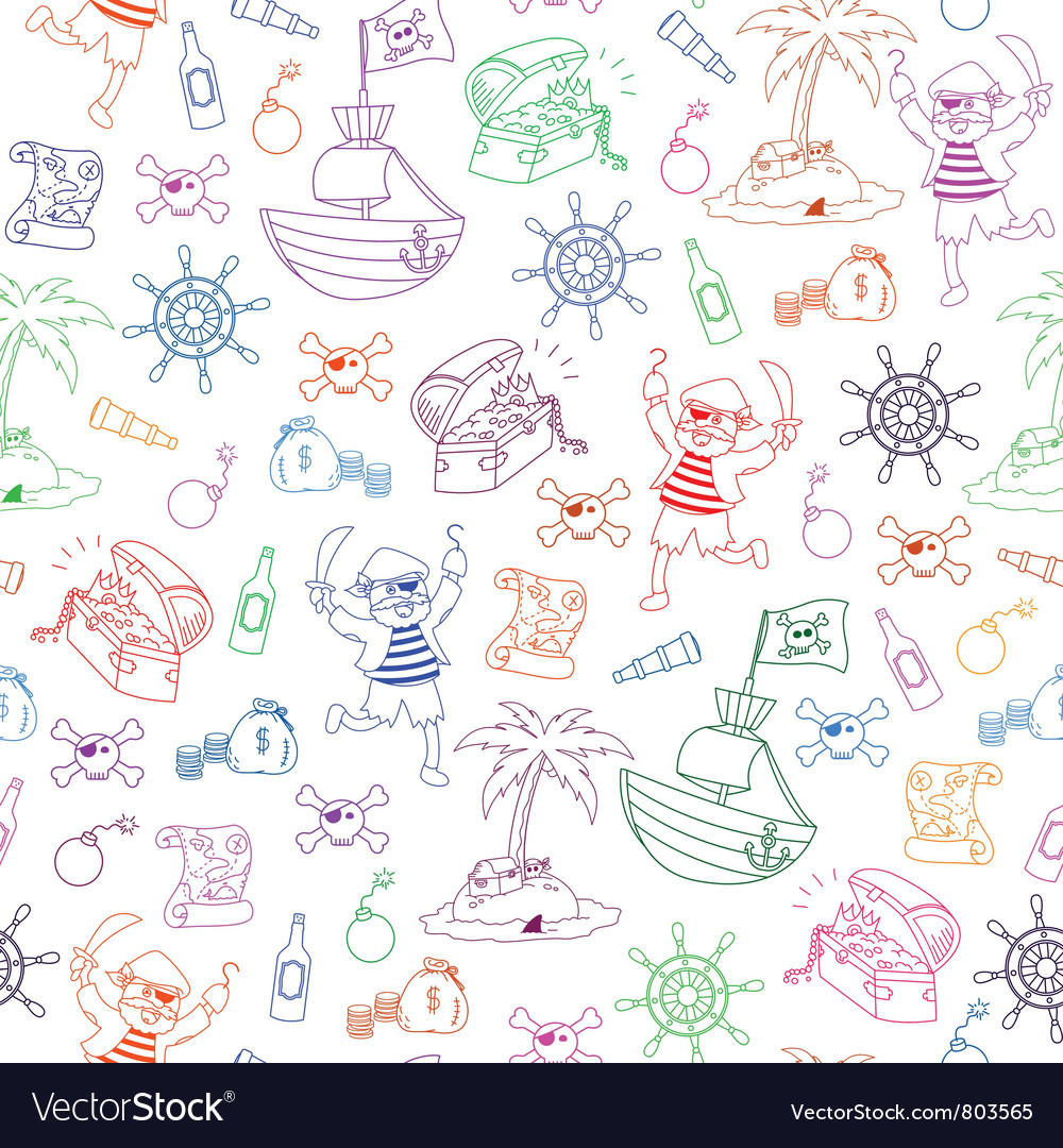 Pirates pattern Royalty Free Vector Image - VectorStock