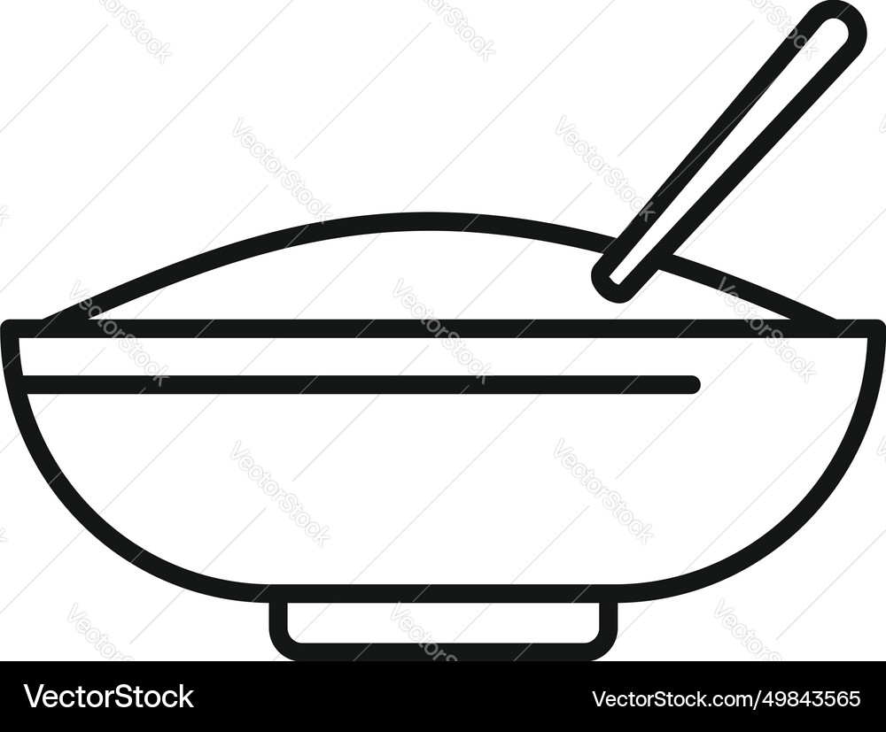 Rice food bowl icon outline container Royalty Free Vector