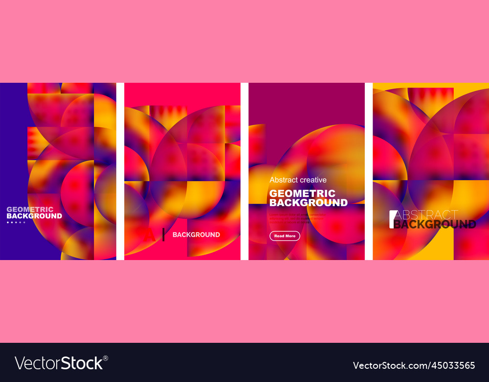 Set of abstract geometric posters designs Vector Image
