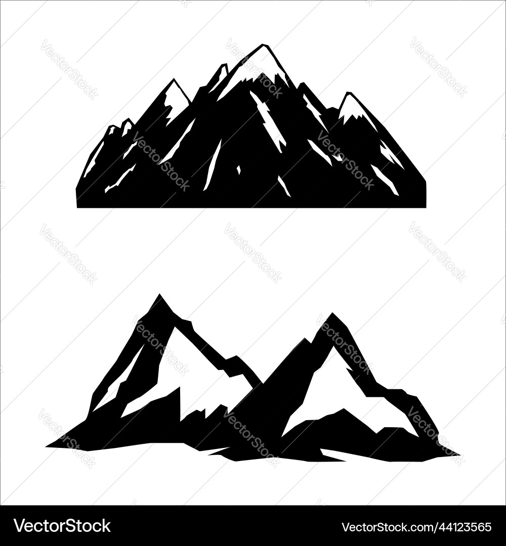 Set of rocky mountains Royalty Free Vector Image