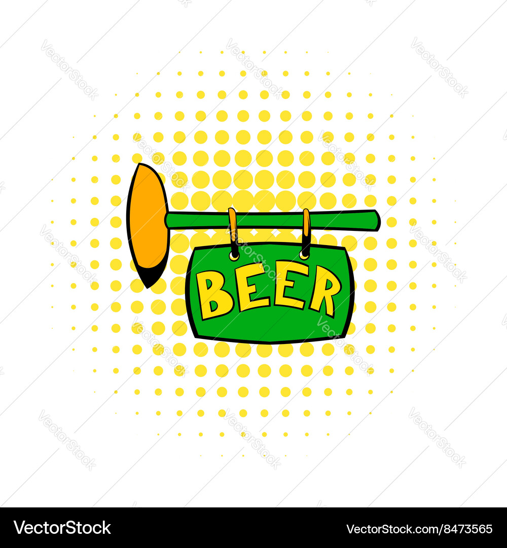 Street signboard pub icon comics style Royalty Free Vector