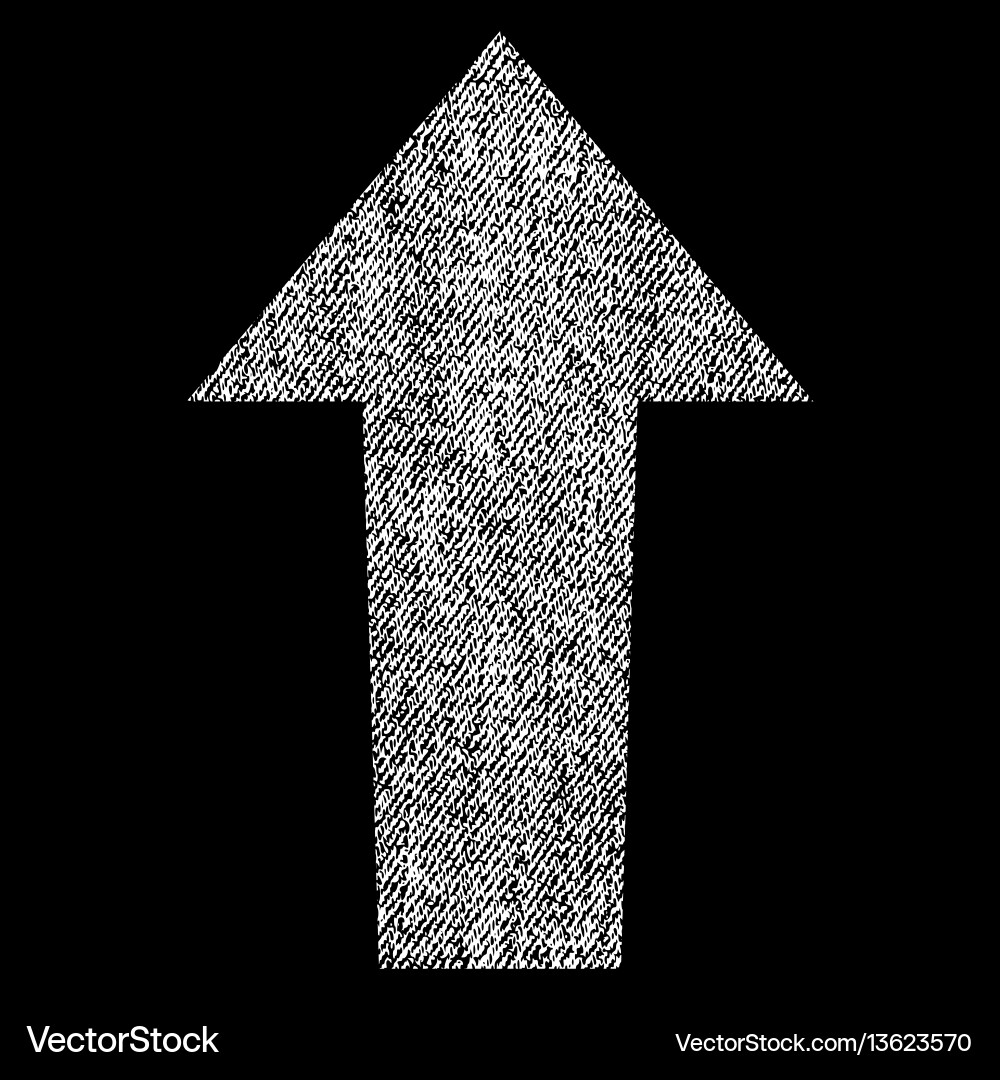 Arrow up fabric textured icon Royalty Free Vector Image