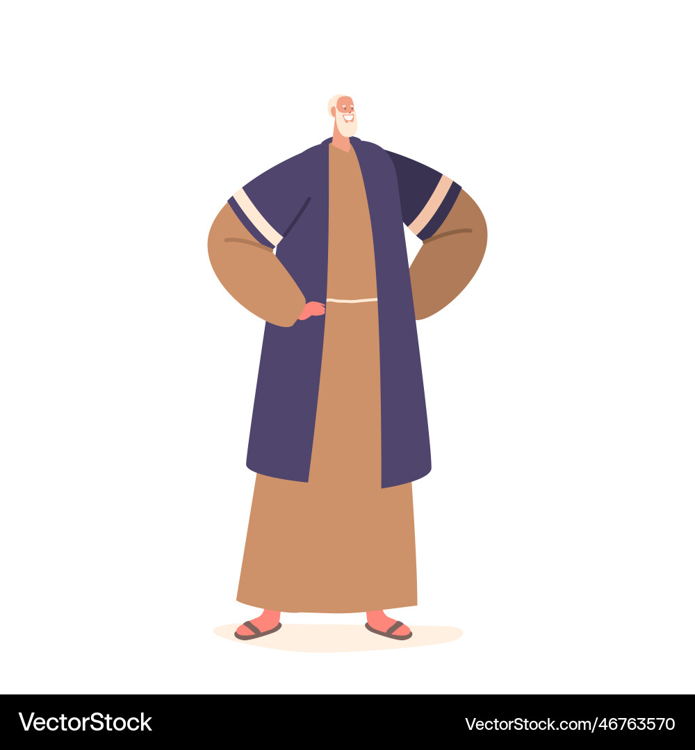 Bearded ancient israelite man depicted Royalty Free Vector