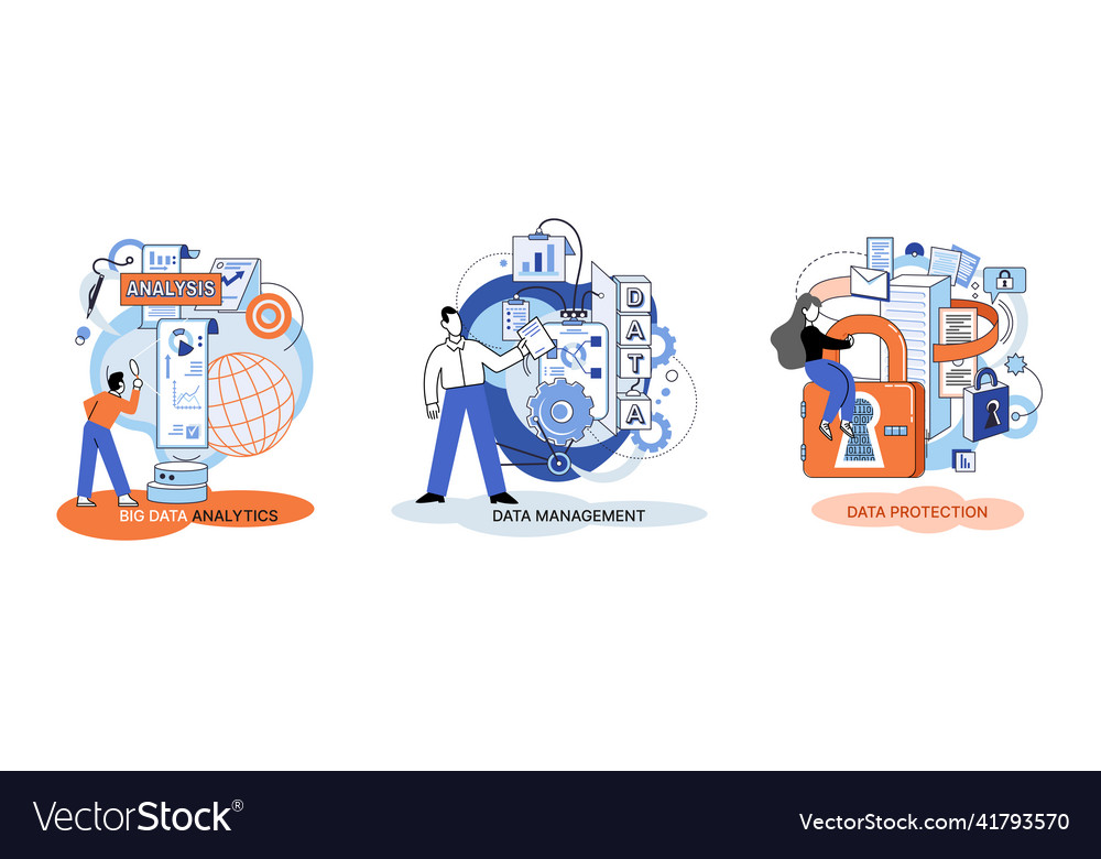 Big Data Analytics Platform Data Management Vector Image 2215