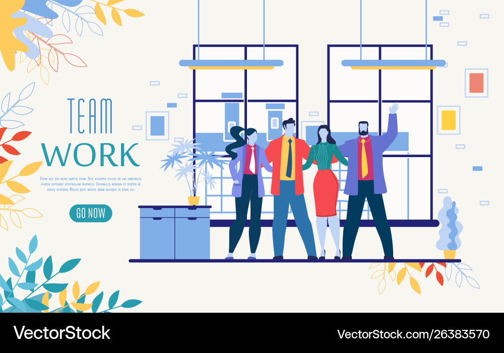 Business team work startup website template Vector Image