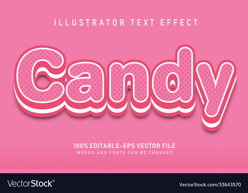 Candy text effect Royalty Free Vector Image - VectorStock