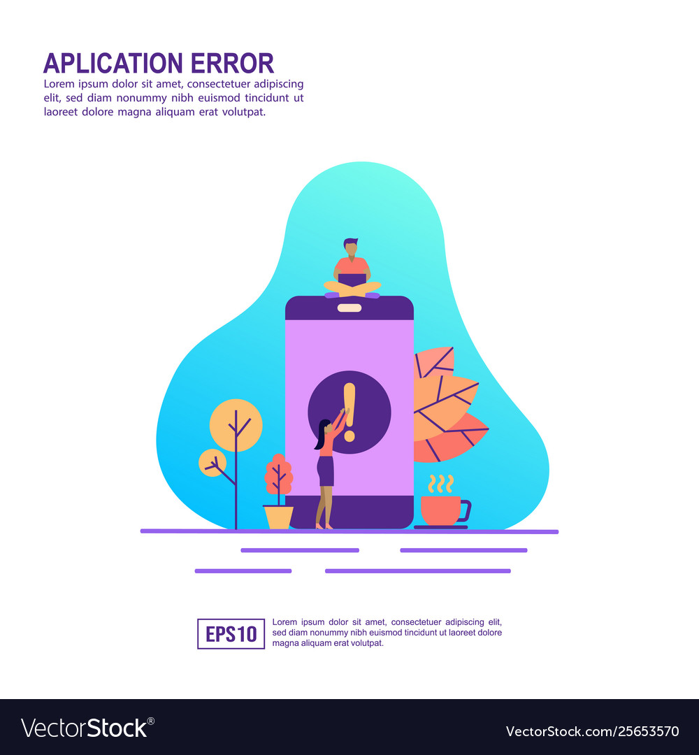 Concept application error modern conceptual Vector Image
