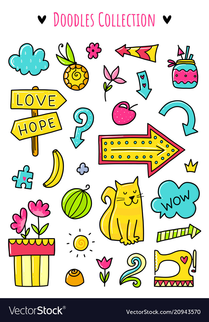 Doodle elements Royalty Free Vector Image - VectorStock