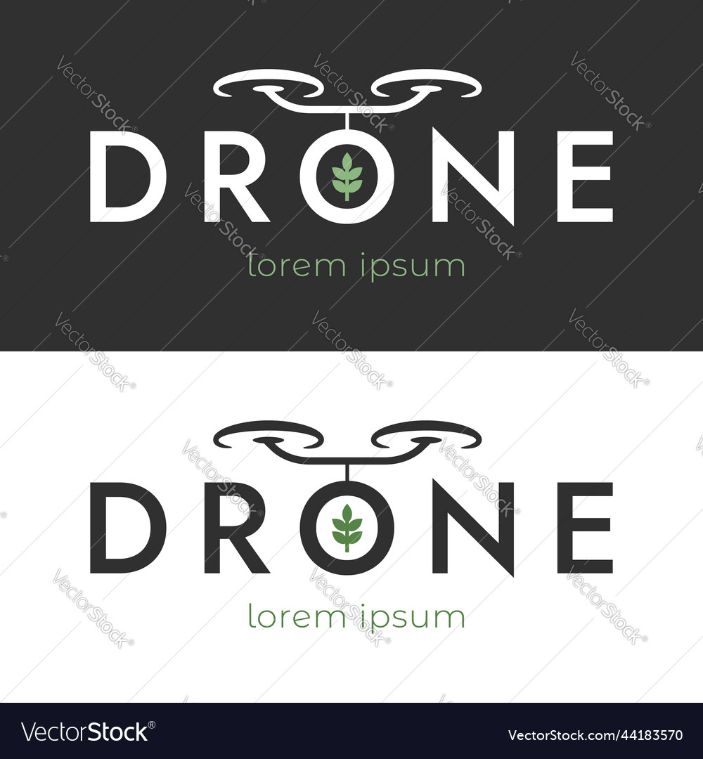 Drone logotype for agriculture flat design logo Vector Image Drone logotype for agriculture flat design logo Vector Image