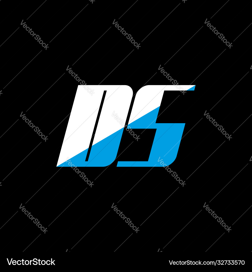 Ds letter logo design on black background Vector Image