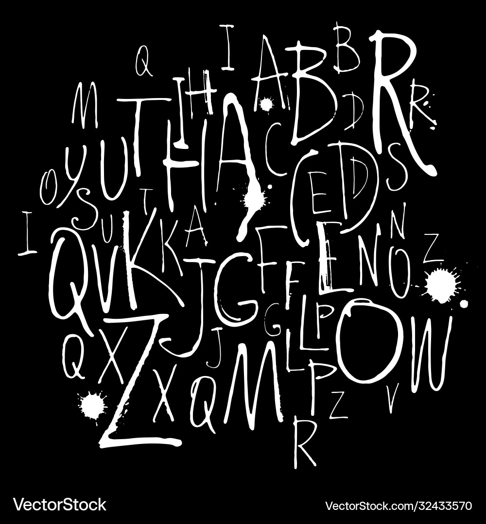 Handwritten calligraphy and lettering alphabet Vector Image