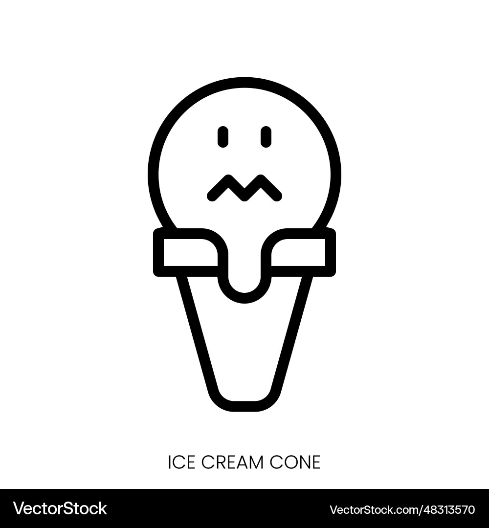 Ice cream cone icon line art style design Vector Image