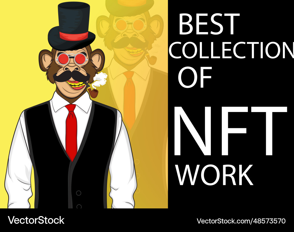 Image of nft artwork gentleman Royalty Free Vector Image