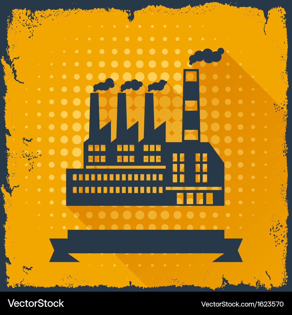 Industrial factory building background Royalty Free Vector
