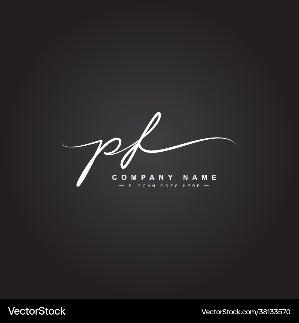 Initial letter pf logo - handwritten signature Vector Image