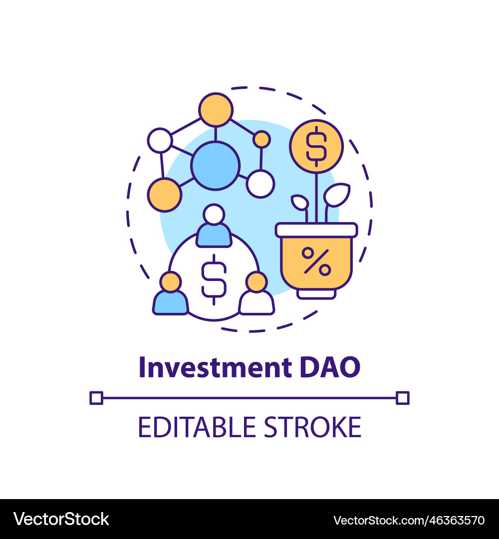 Investment dao concept icon Royalty Free Vector Image