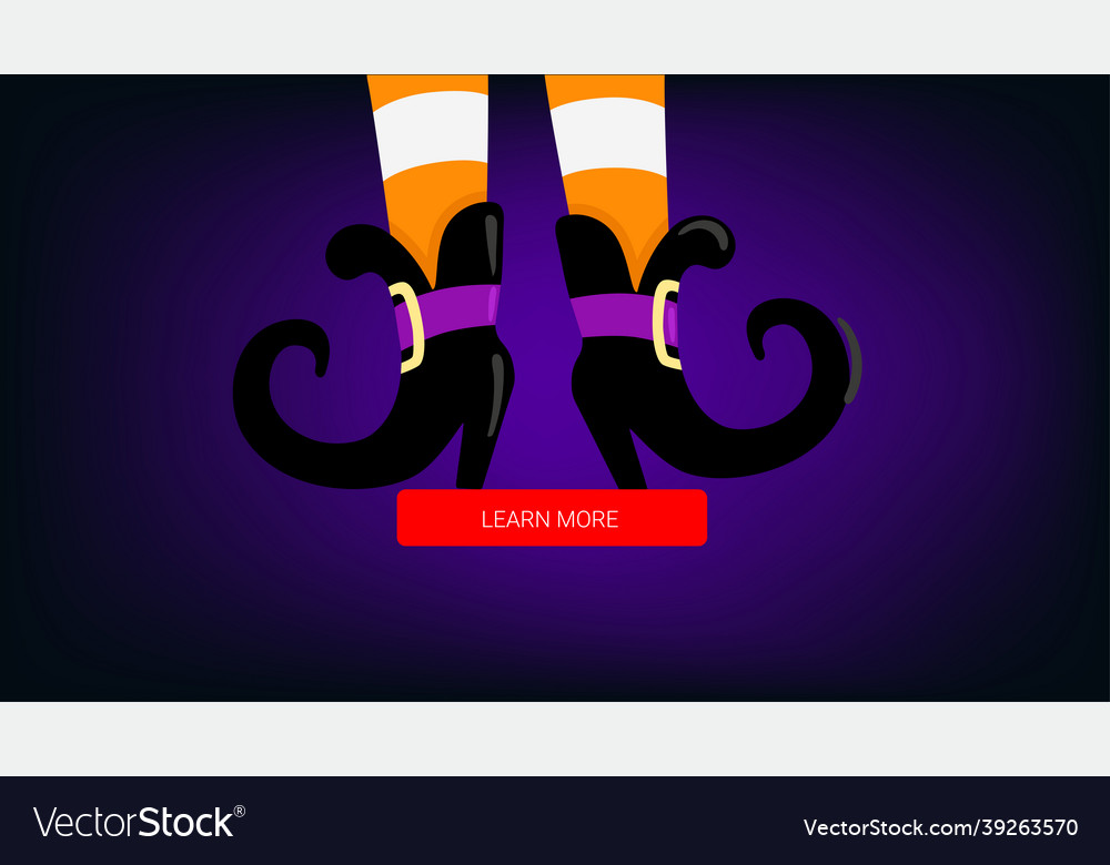 Legs of the witch halloween banner template Vector Image