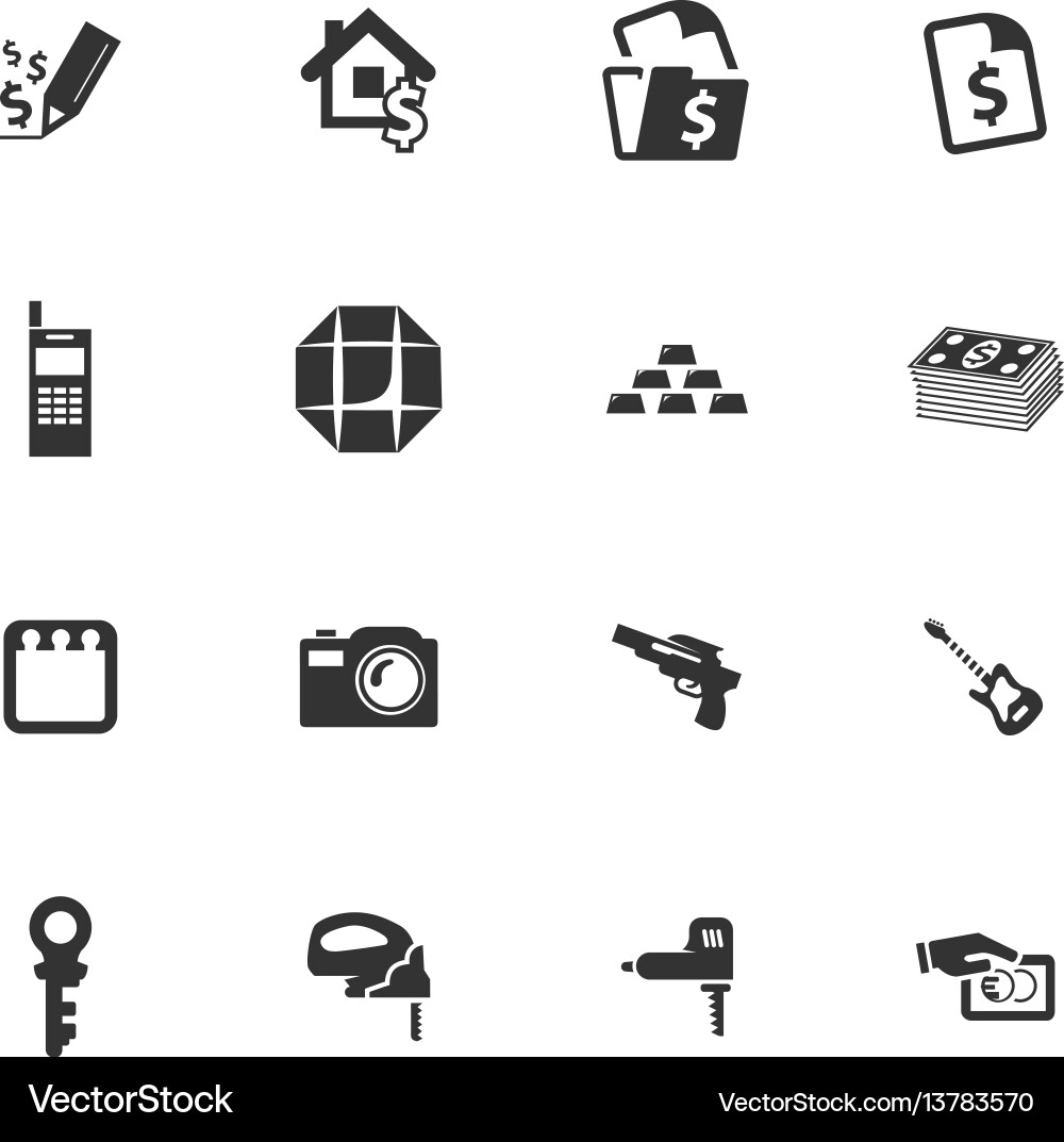 Pawnshop icons set Royalty Free Vector Image - VectorStock