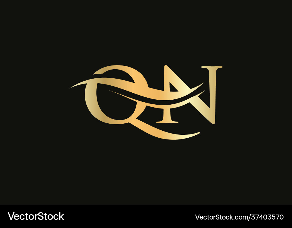 Qn letter logo design premium Royalty Free Vector Image