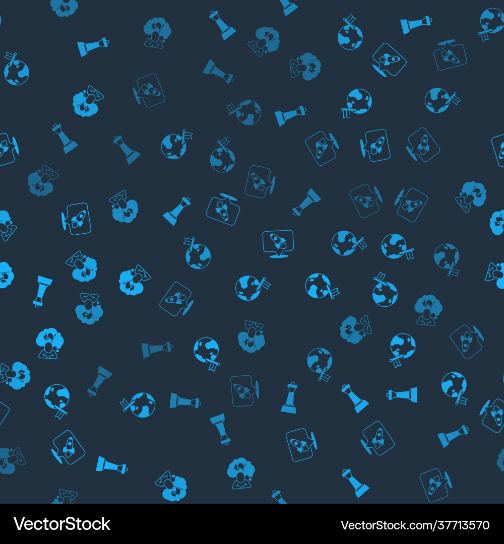 Set chess planet with flag rocket ship and man Vector Image