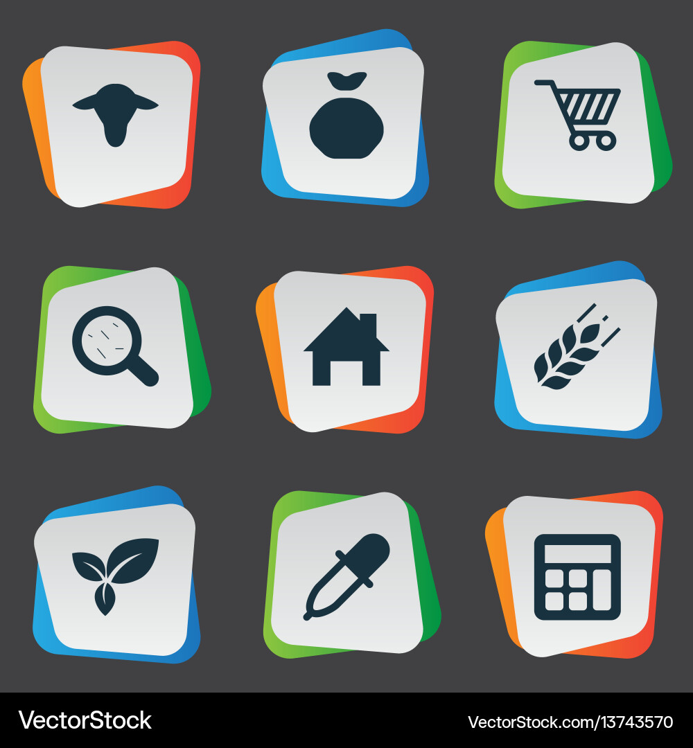 Set of simple agriculture Royalty Free Vector Image