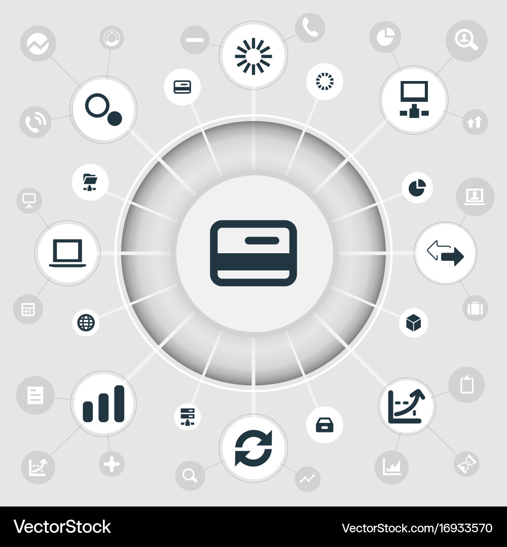 Set of simple analysis icons Royalty Free Vector Image