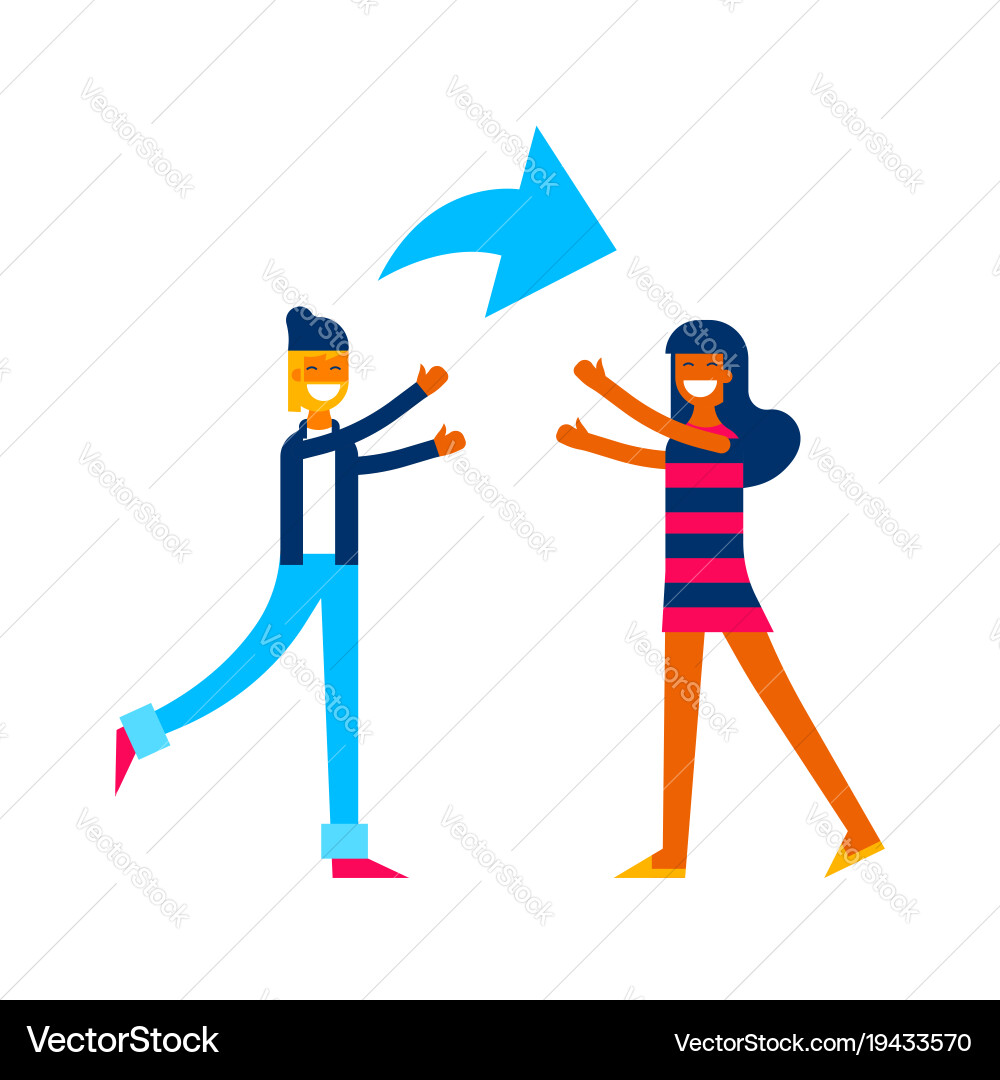 Social media friends share content concept Vector Image