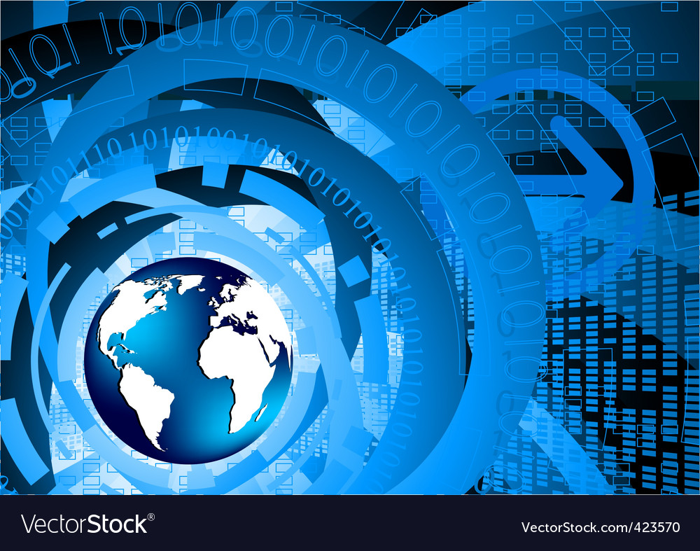 Tech background with globe Royalty Free Vector Image