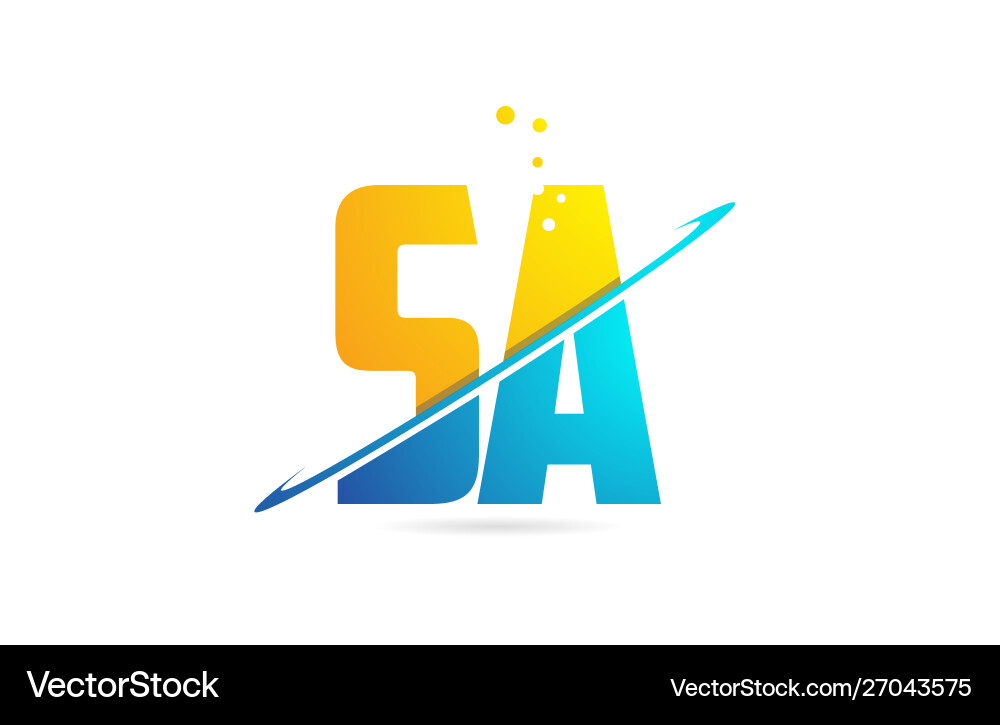 Alphabet letter sa s a combination for logo Vector Image