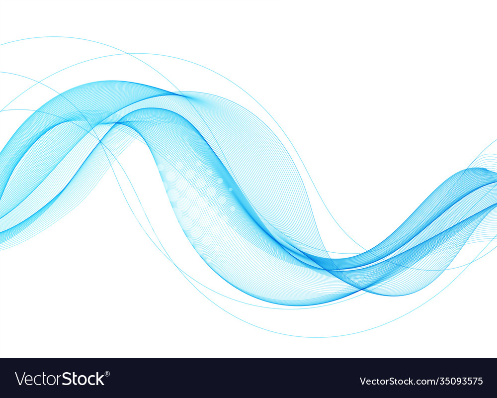 Blue abstract wave design element smoke Royalty Free Vector