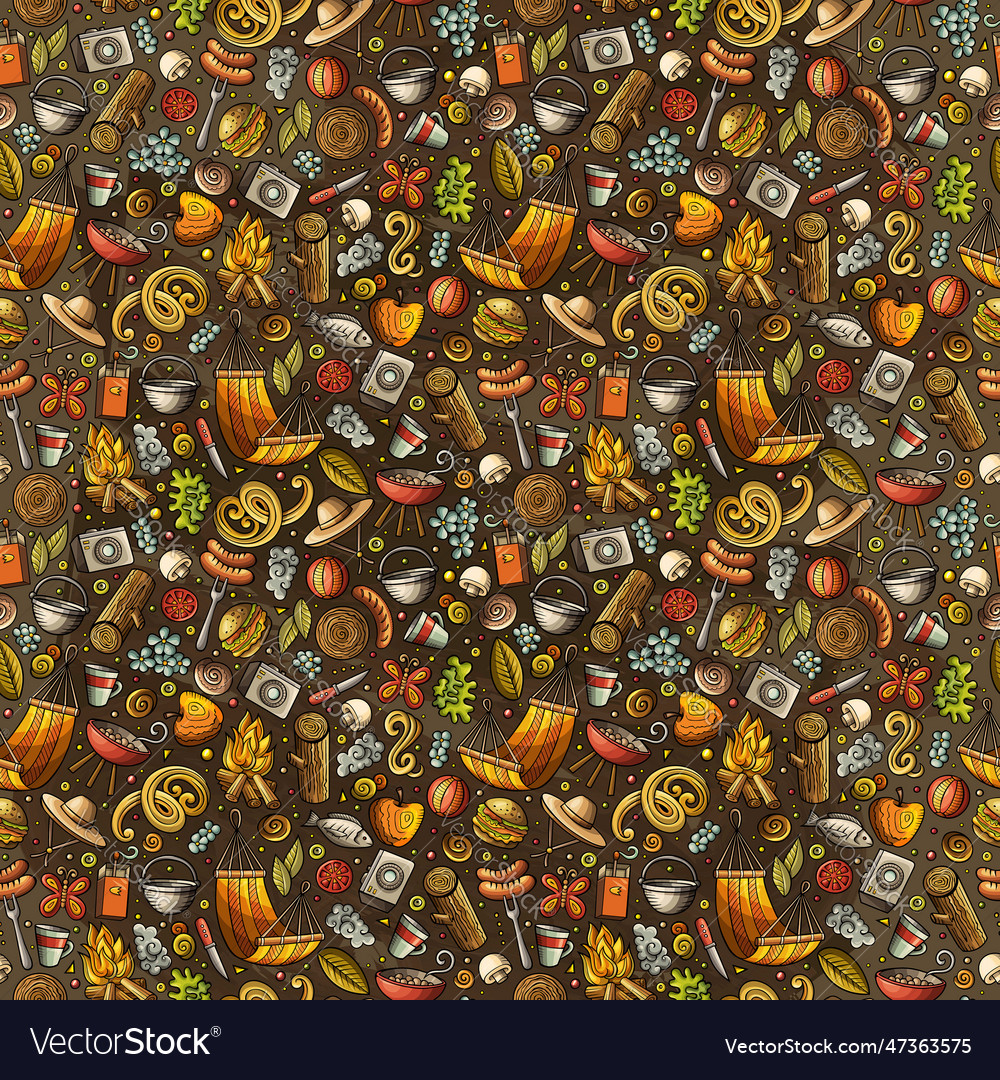 Cartoon cute picnic seamless pattern Royalty Free Vector Cartoon cute picnic seamless pattern Royalty Free Vector