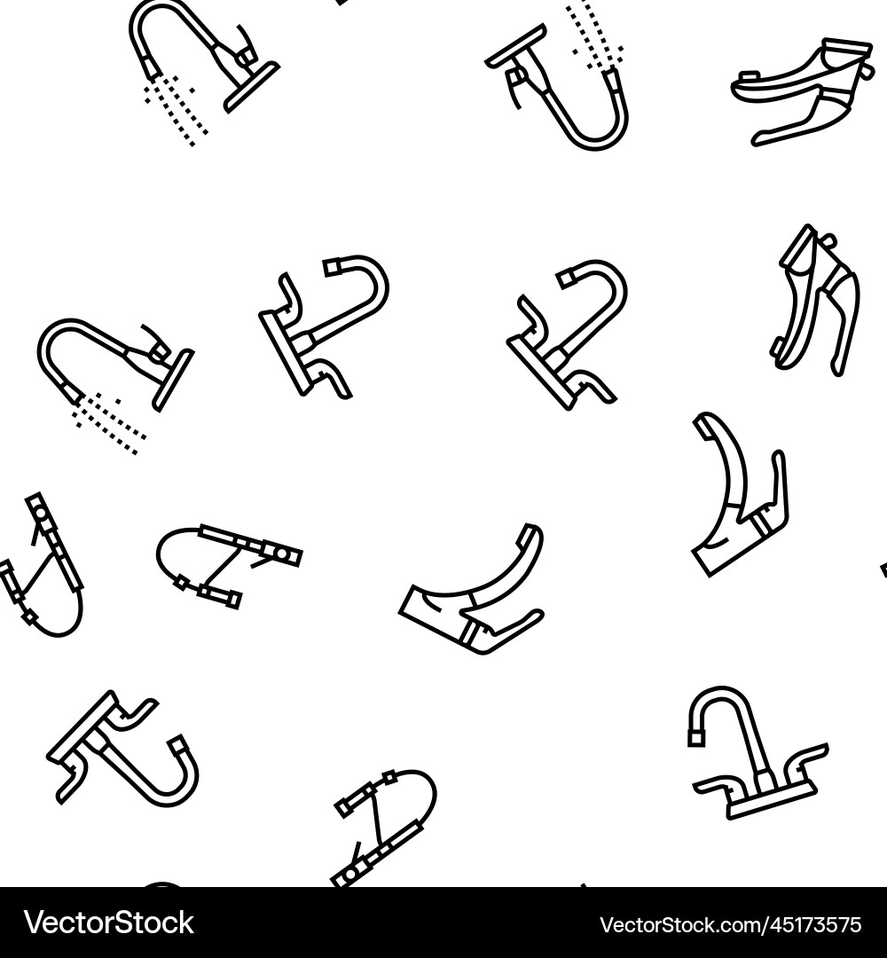 Faucet water sink tap bathroom seamless Royalty Free Vector