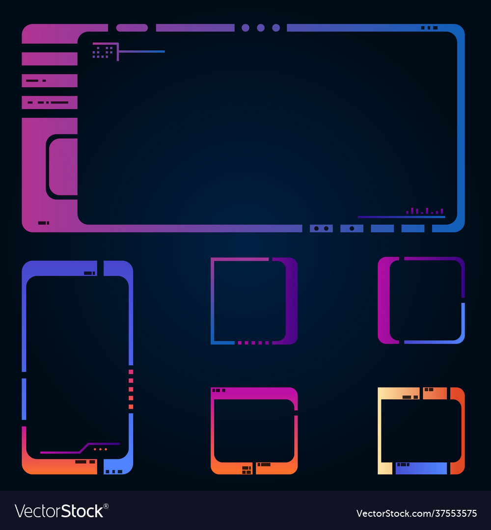 Futuristic frames Royalty Free Vector Image - VectorStock