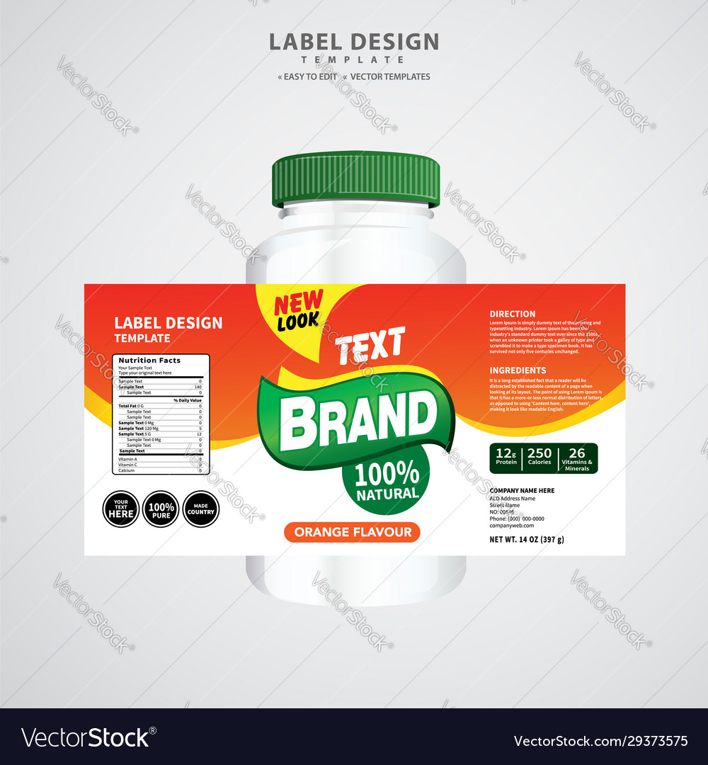 Label and packaging template design Royalty Free Vector