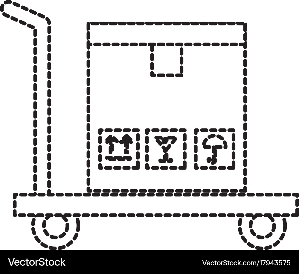 Logistic trolley cardboard box transport cargo Vector Image