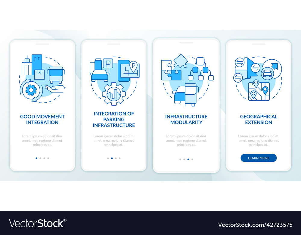 Maas requirements blue onboarding mobile app Vector Image