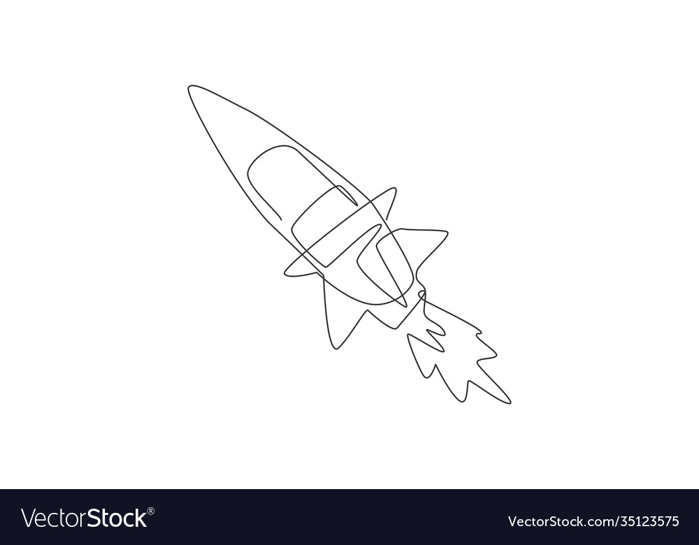 One continuous line drawing simple retro Vector Image