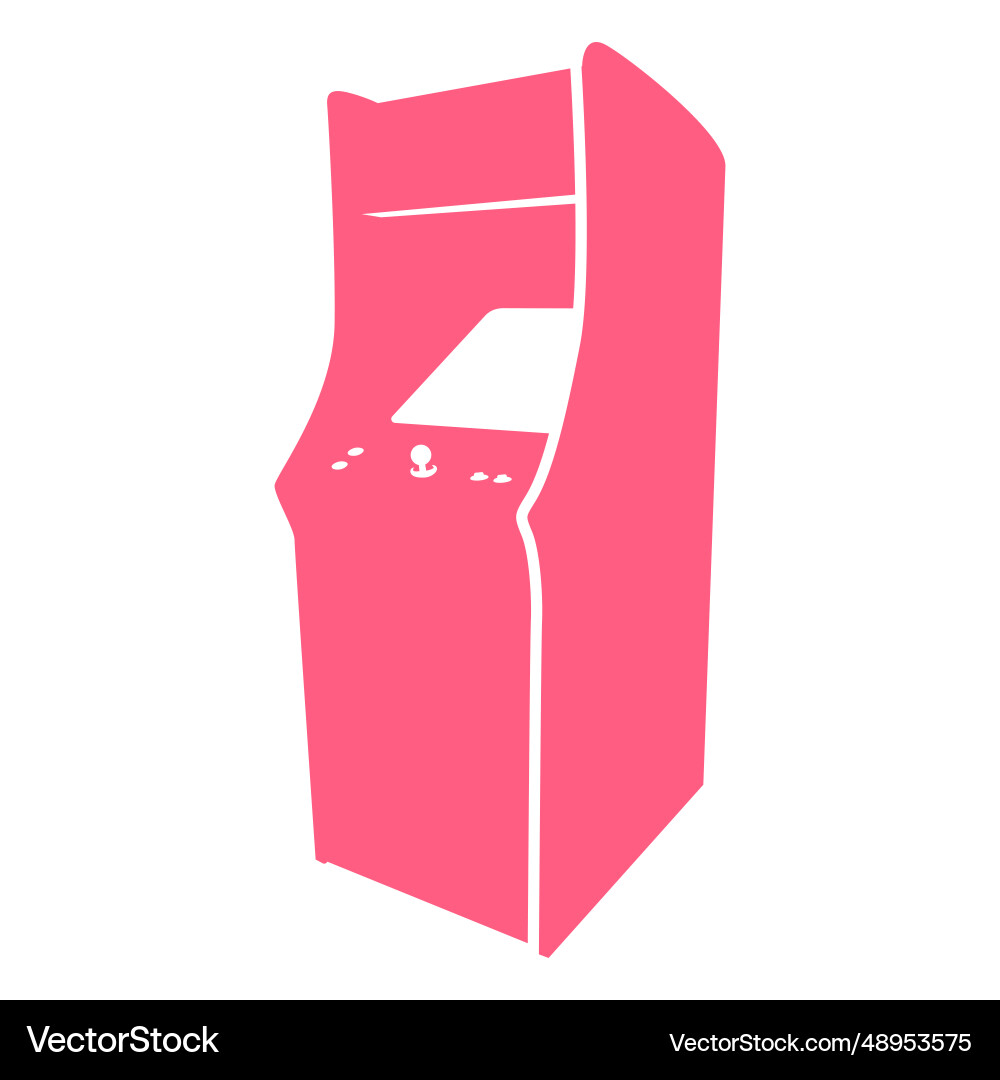 Pink vintage arcade cut out Royalty Free Vector Image