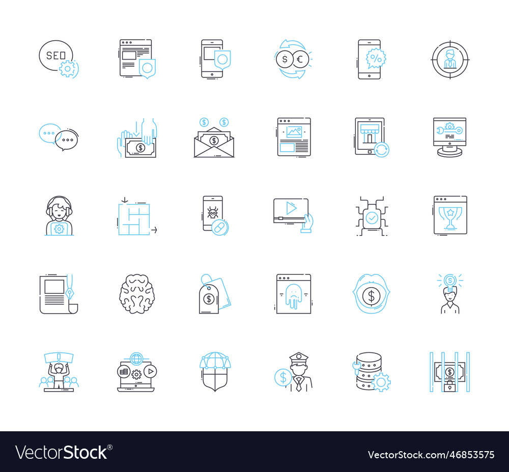 Product refinement linear icons set polishing Vector Image