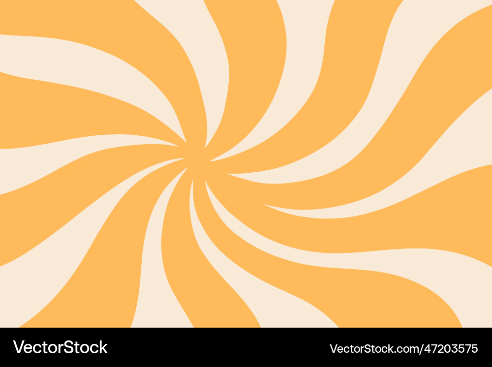 Retro groovy background trendy 70s sun rays Vector Image