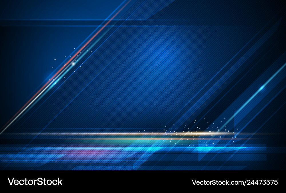 Speed and motion blur over dark blue background 4 Vector Image